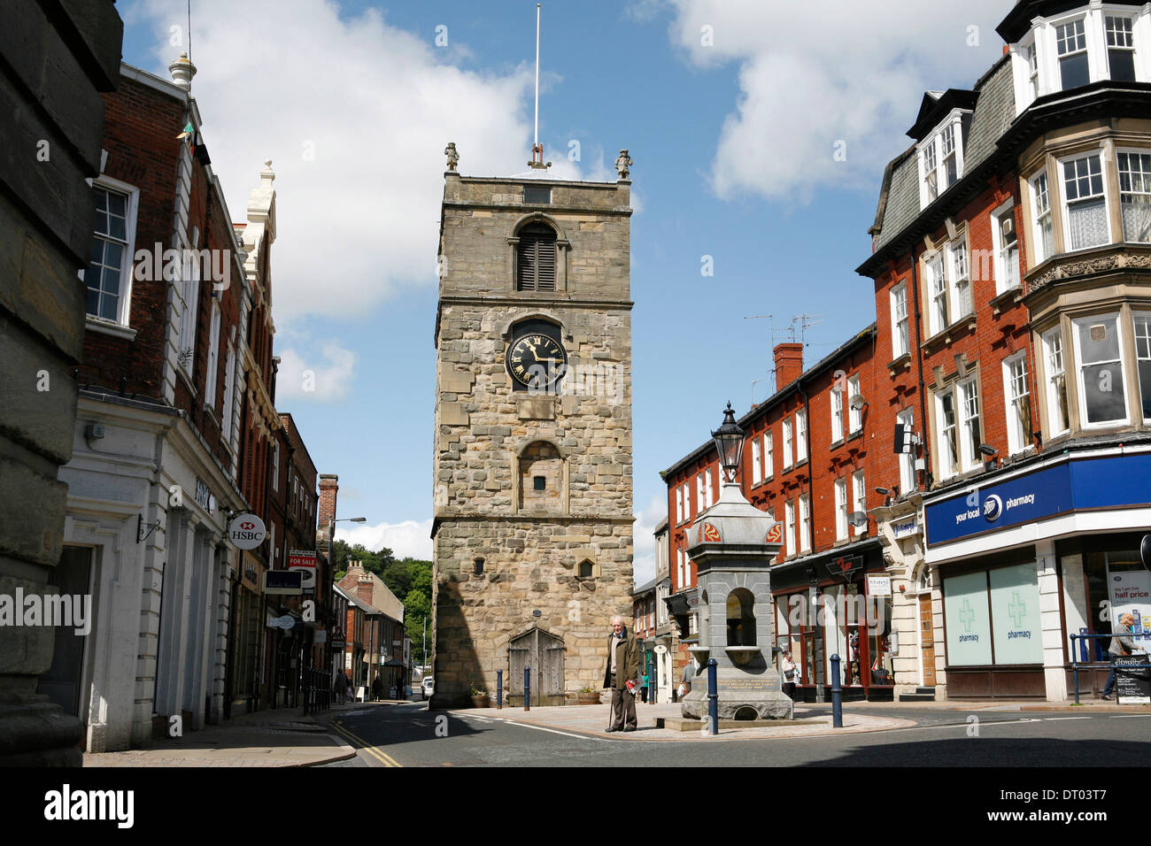 Freestanding 17th century clocktower, Morpeth, Northumberland, UK Stock ...