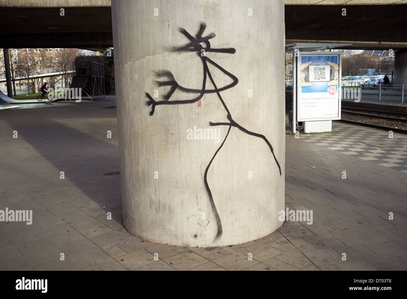 'Stick man' graffiti Stock Photo - Alamy