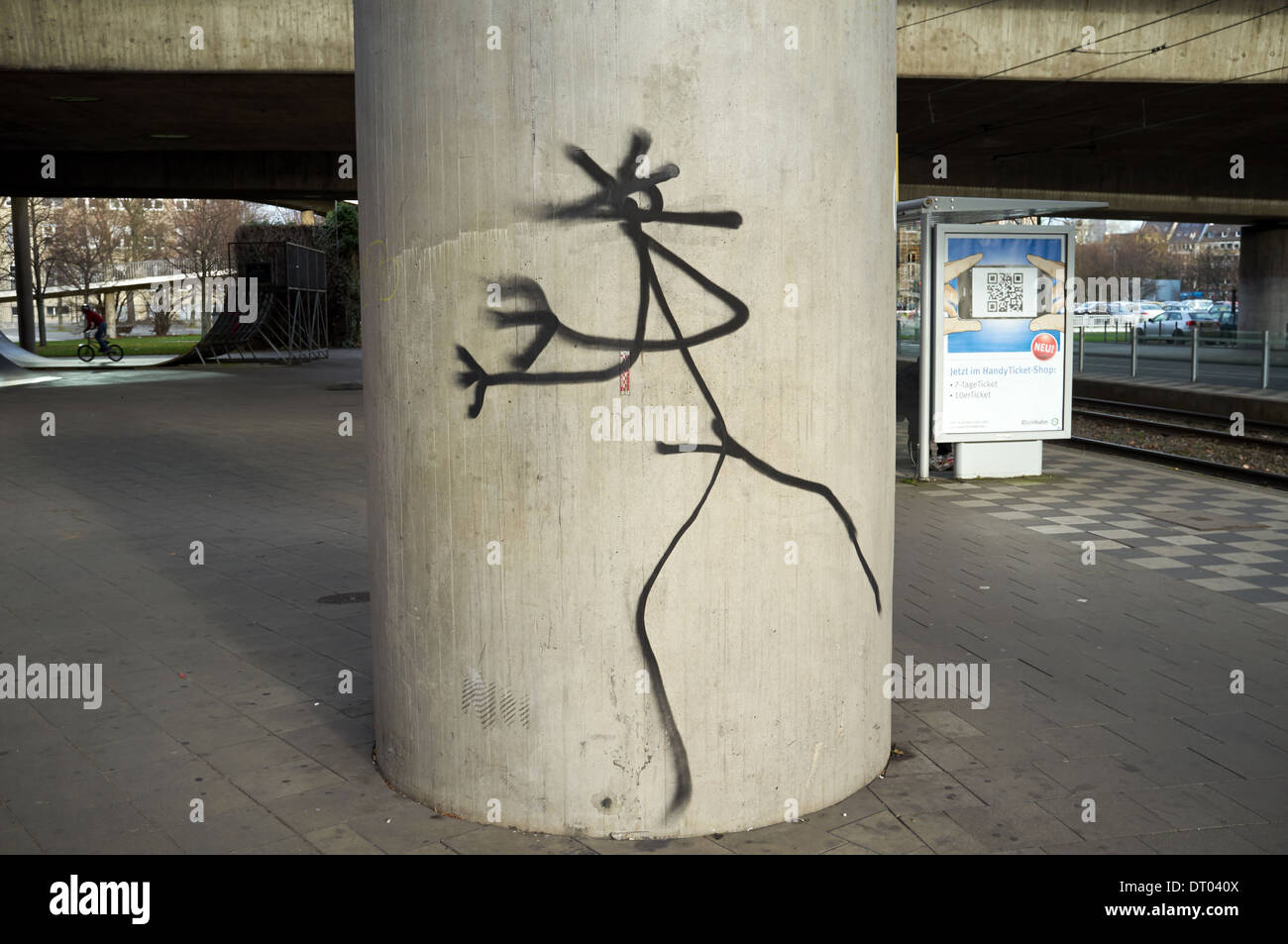 'Stick man' graffiti Stock Photo - Alamy