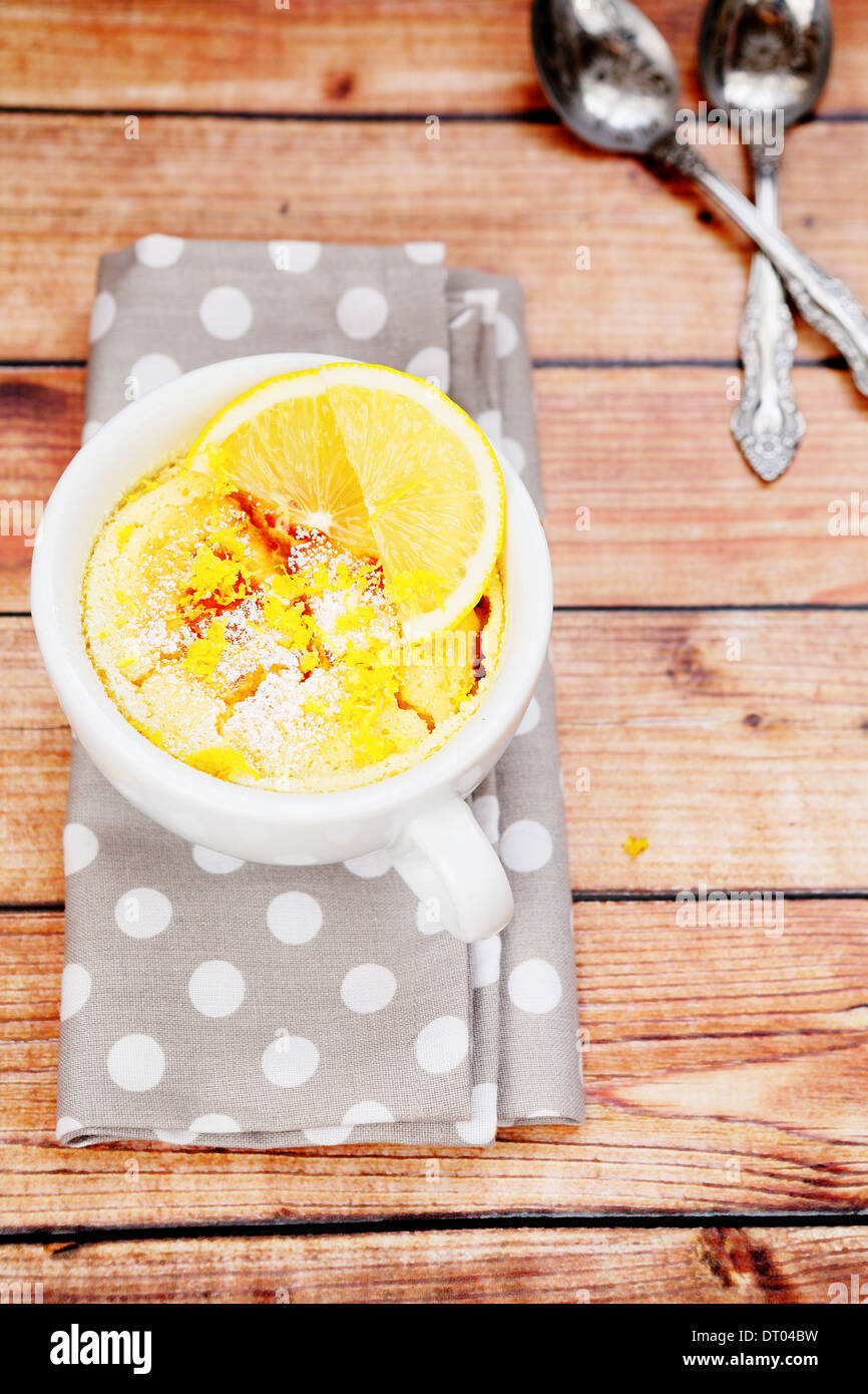 lemon pudding top view, food closeup Stock Photo - Alamy