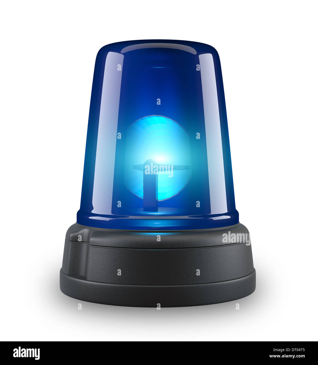 Blue siren - 3d illustration on white background Stock Photo - Alamy