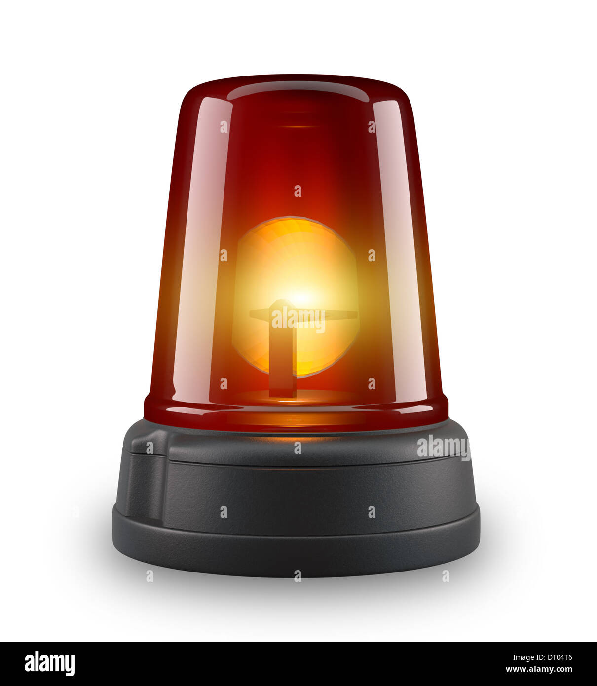 Red siren - 3d illustration on white background Stock Photo - Alamy