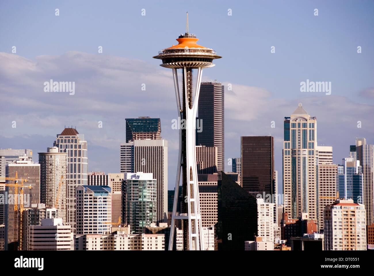 Space Needle and downtown skyscrapers from Queen Anne hill, Seattle ...