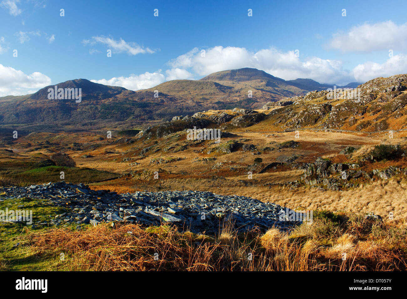 The mountain of Moel Hebog in the Snowdonia National Park, Wales, with ...