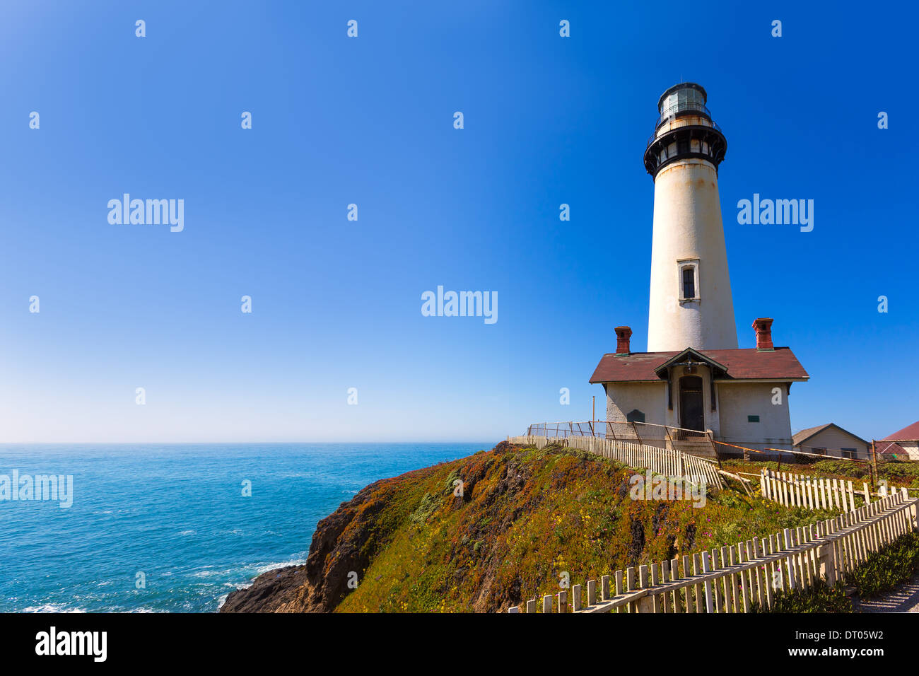 California Pigeon point Lighthouse in Cabrillo Hwy coastal highway ...
