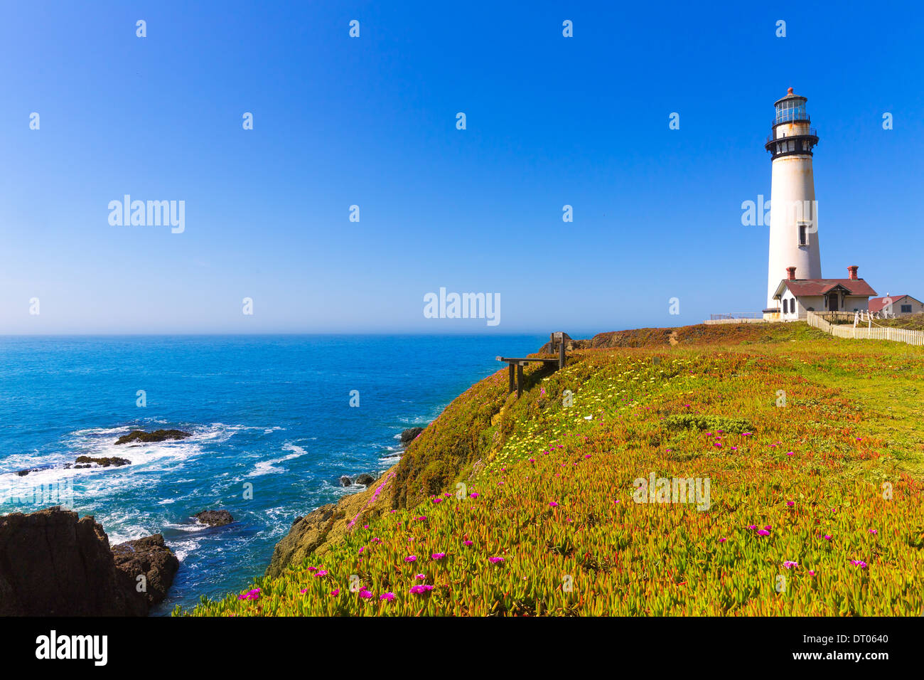 California Pigeon point Lighthouse in Cabrillo Hwy coastal highway ...