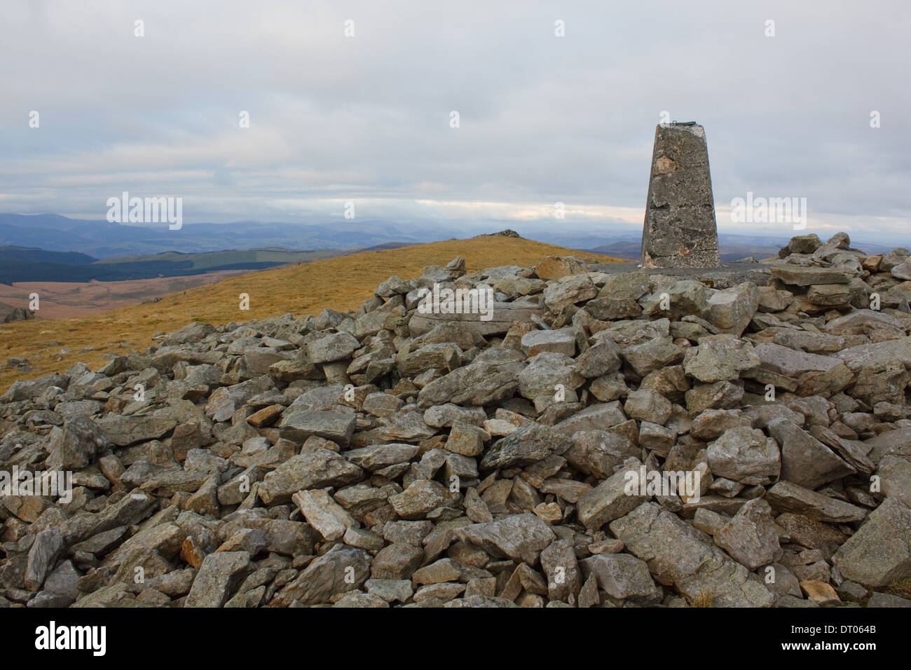 The top of Pen Pumlumon Fawr, the highest mountain in the Plynlimon ...