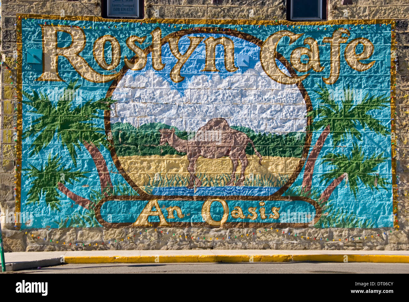 The Roslyn Cafe Oasis Mural, Rosyln, WA, USA, appeared in the credits ...