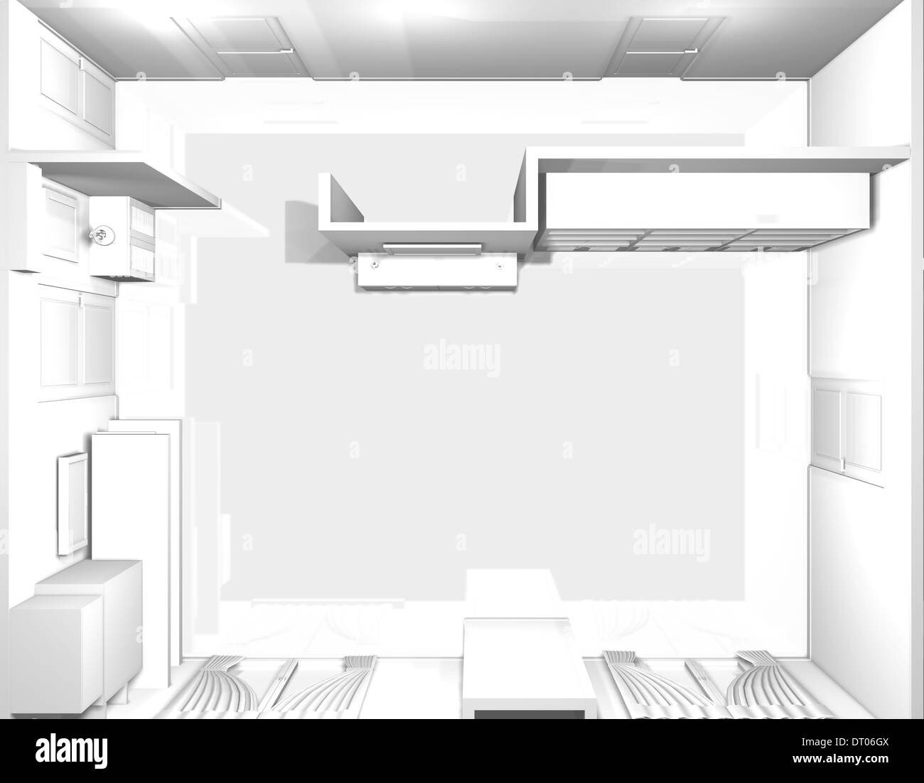 3d empty upper view of living room Stock Photo - Alamy