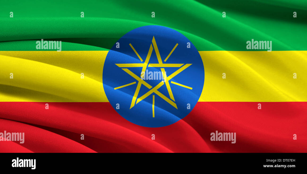 Flag of Ethiopia waving in the wind Stock Photo - Alamy
