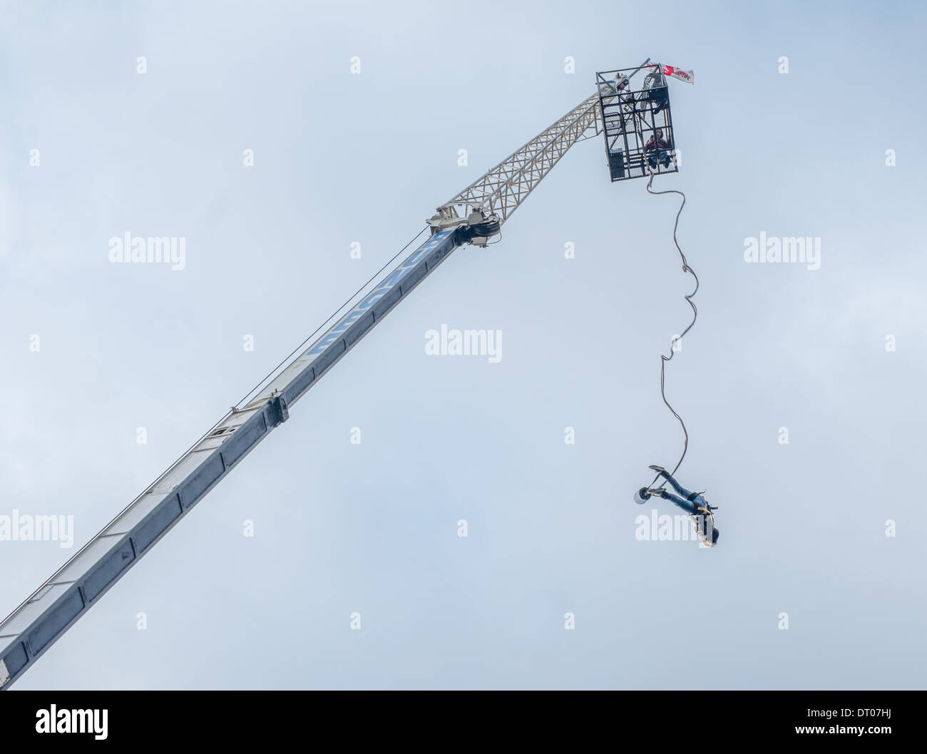 Woman Makes Bungee Jump Stock Photo - Alamy