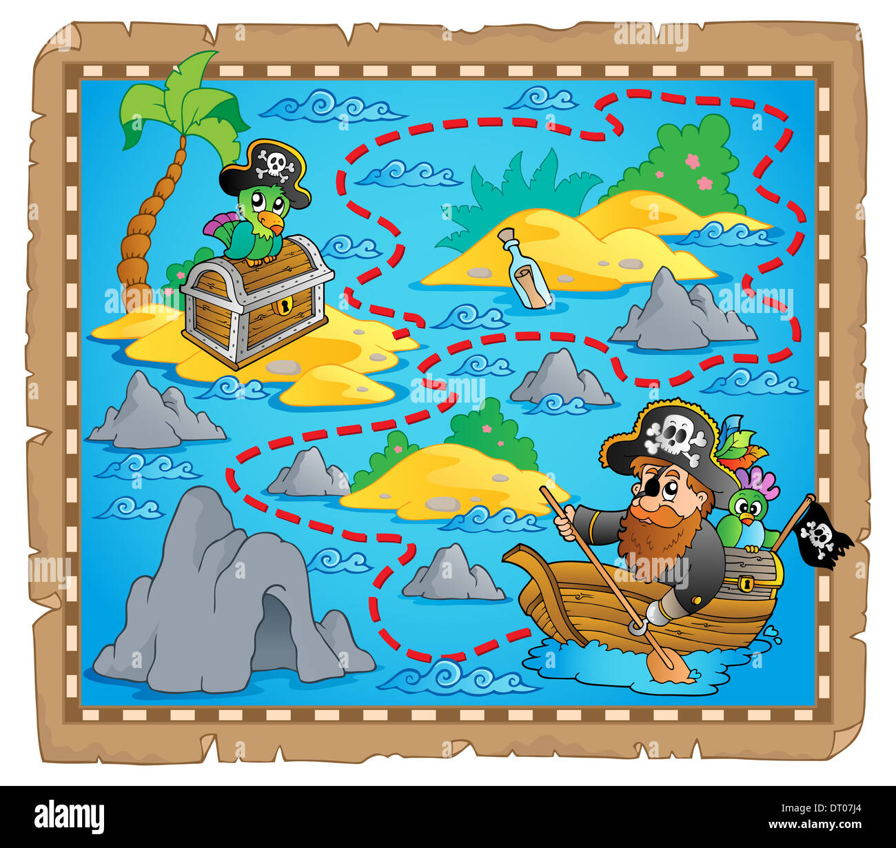 Treasure map theme image 7 - picture illustration Stock Photo - Alamy