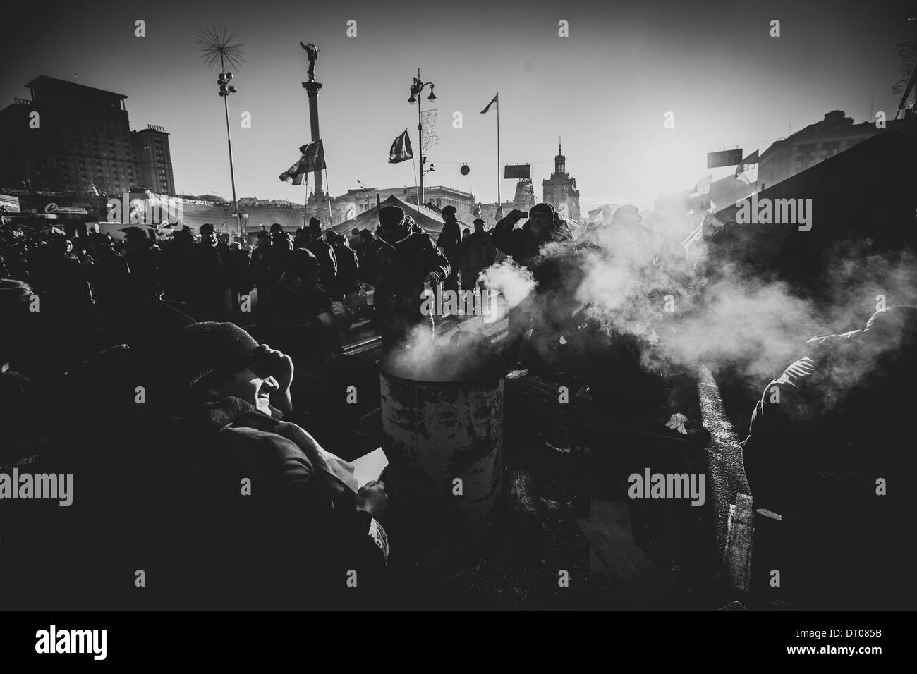 Smoke from fires on Black and White Stock Photos & Images - Alamy