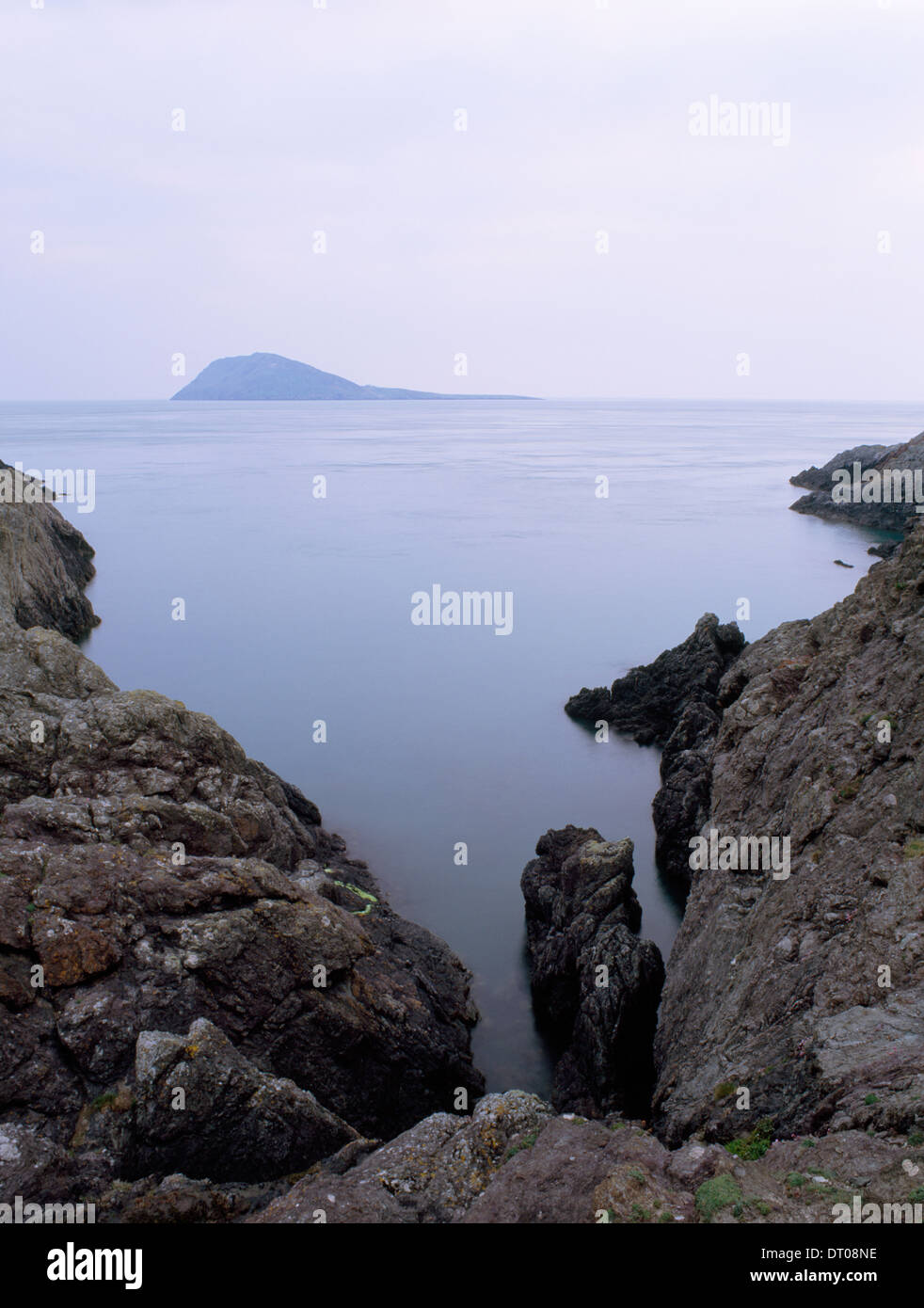 Bardsey Island looking across Bardsey Sound from the inlet of St Mary's ...