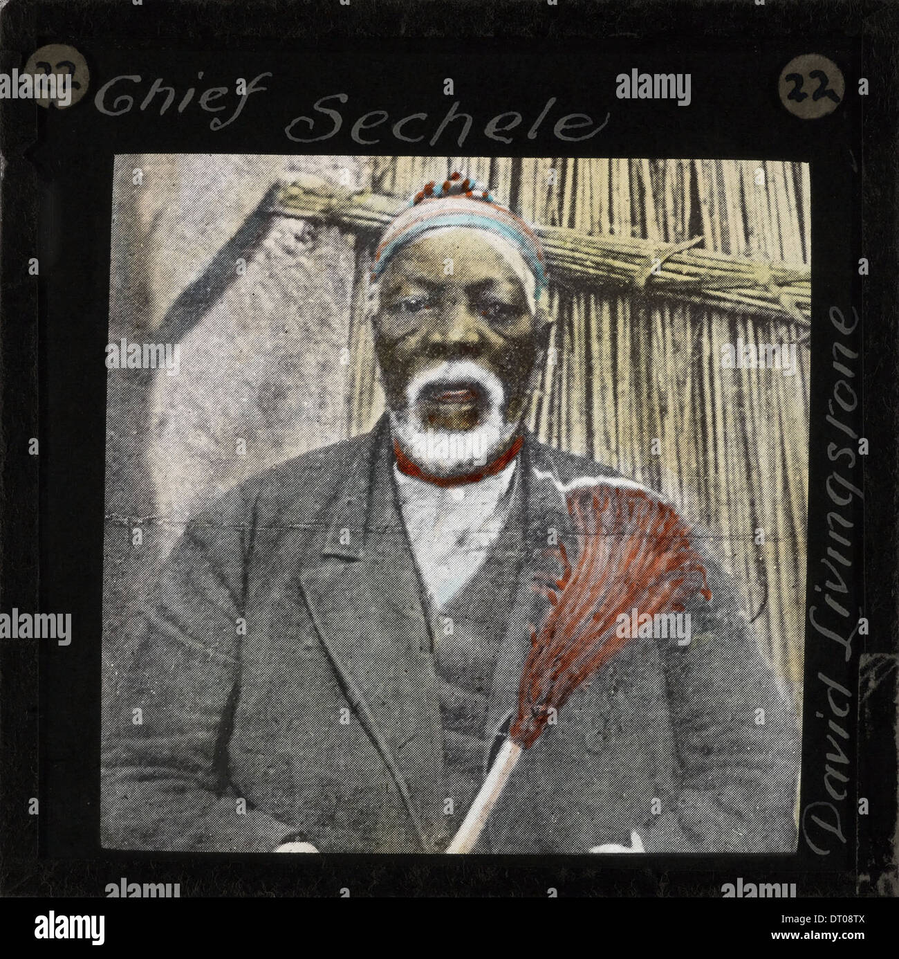 A portrait of Chief Sechele of Africa, taken between 1840 and 1860. The ...