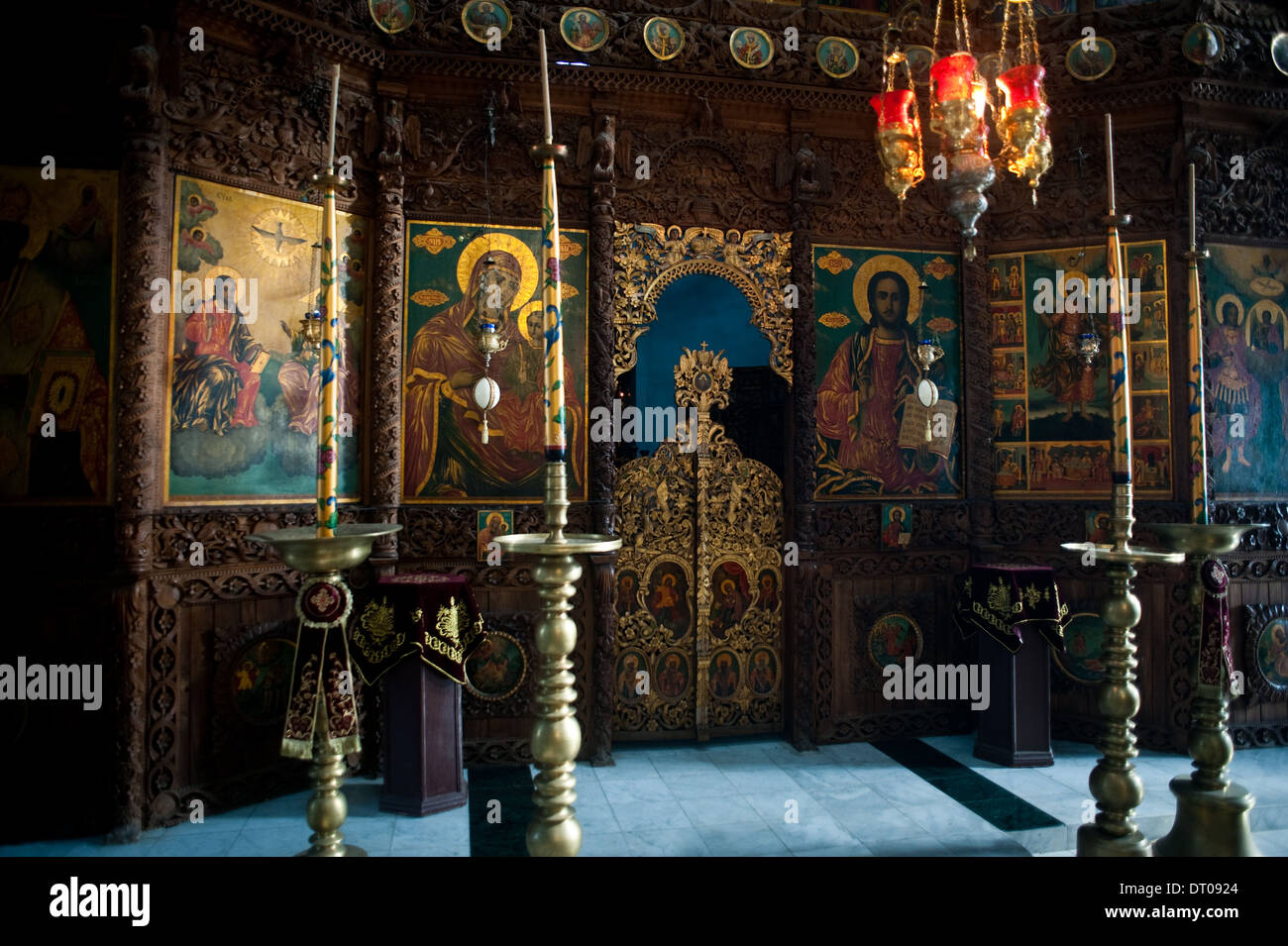 Iconostasis in the orthodox church of the Lopushanski monastery ...