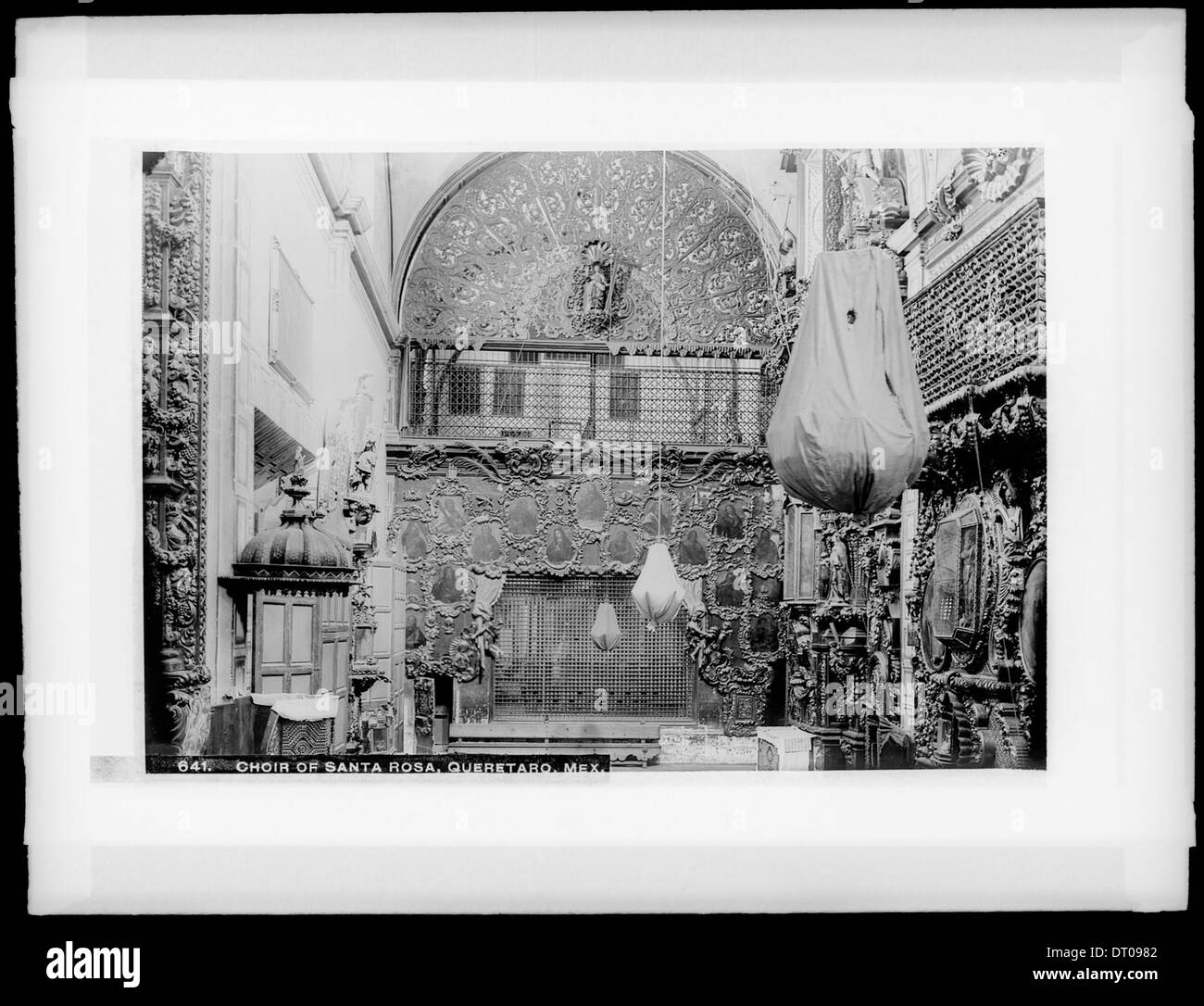 Choir (loft) of Church of Santa Rosa, Queretaro, Mexico, ca.1905-1910 ...
