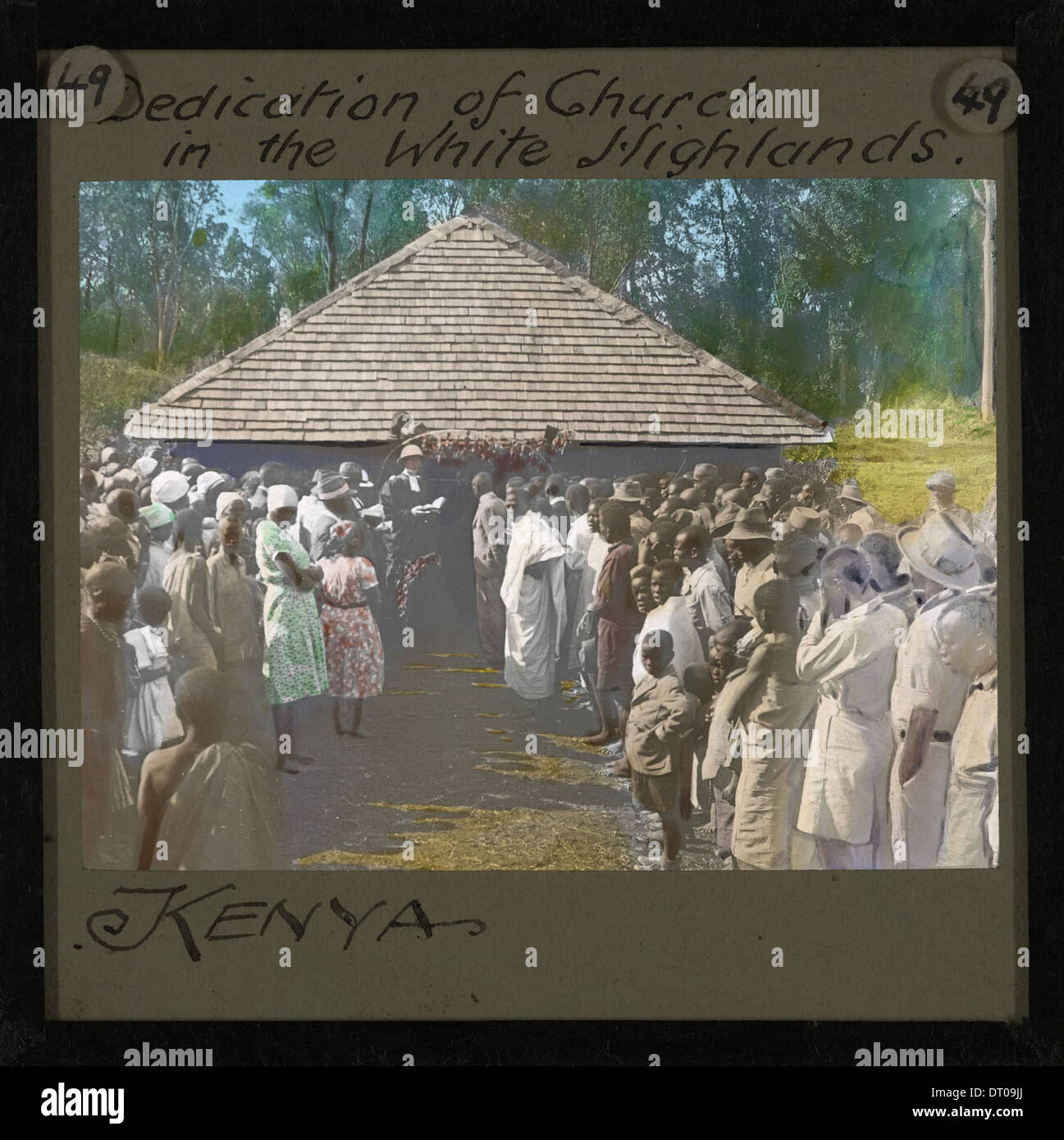 This photograph shows a church dedication ceremony in Kenya, taken ...