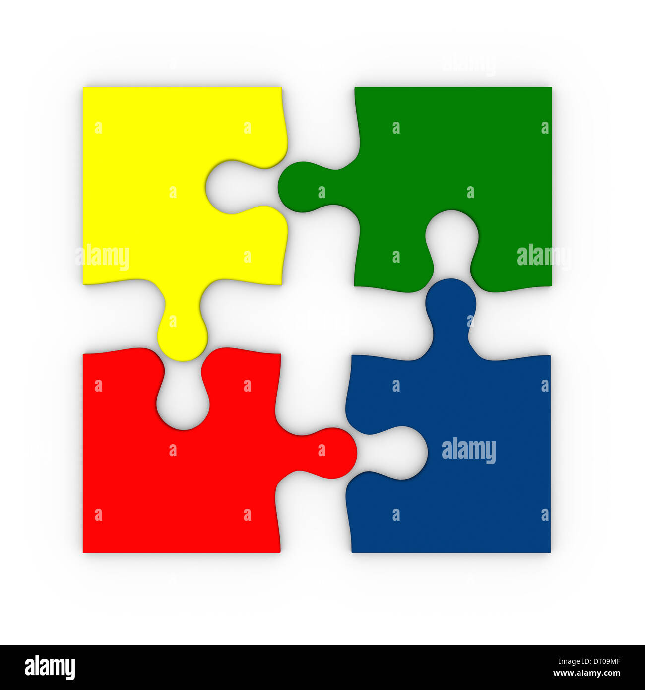Illustration of four colorful puzzle pieces isolated on white ...