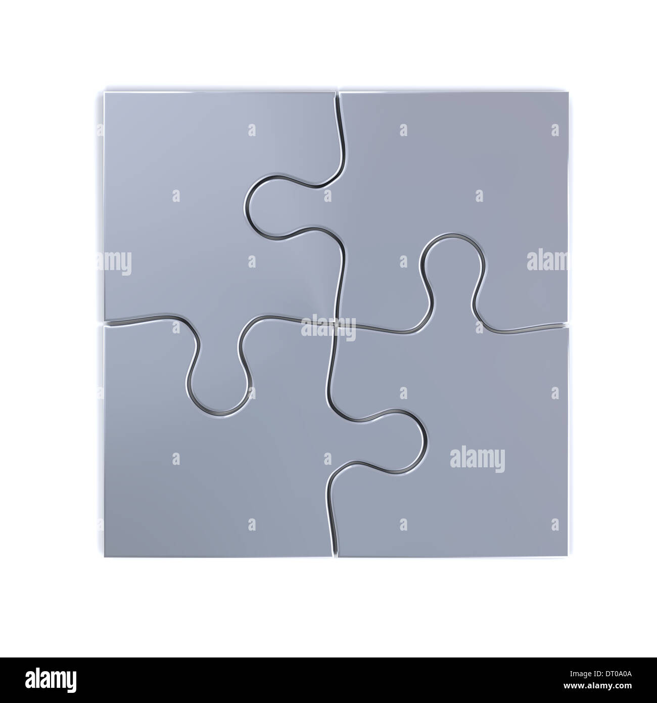 Illustration of silver puzzle pieces isolated on white background Stock ...