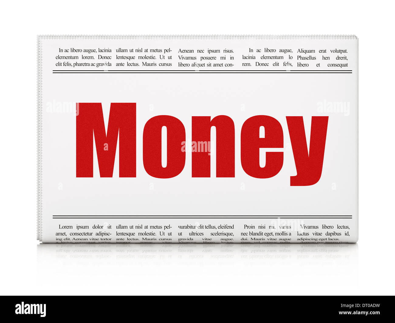 Finance concept: newspaper headline Money Stock Photo - Alamy
