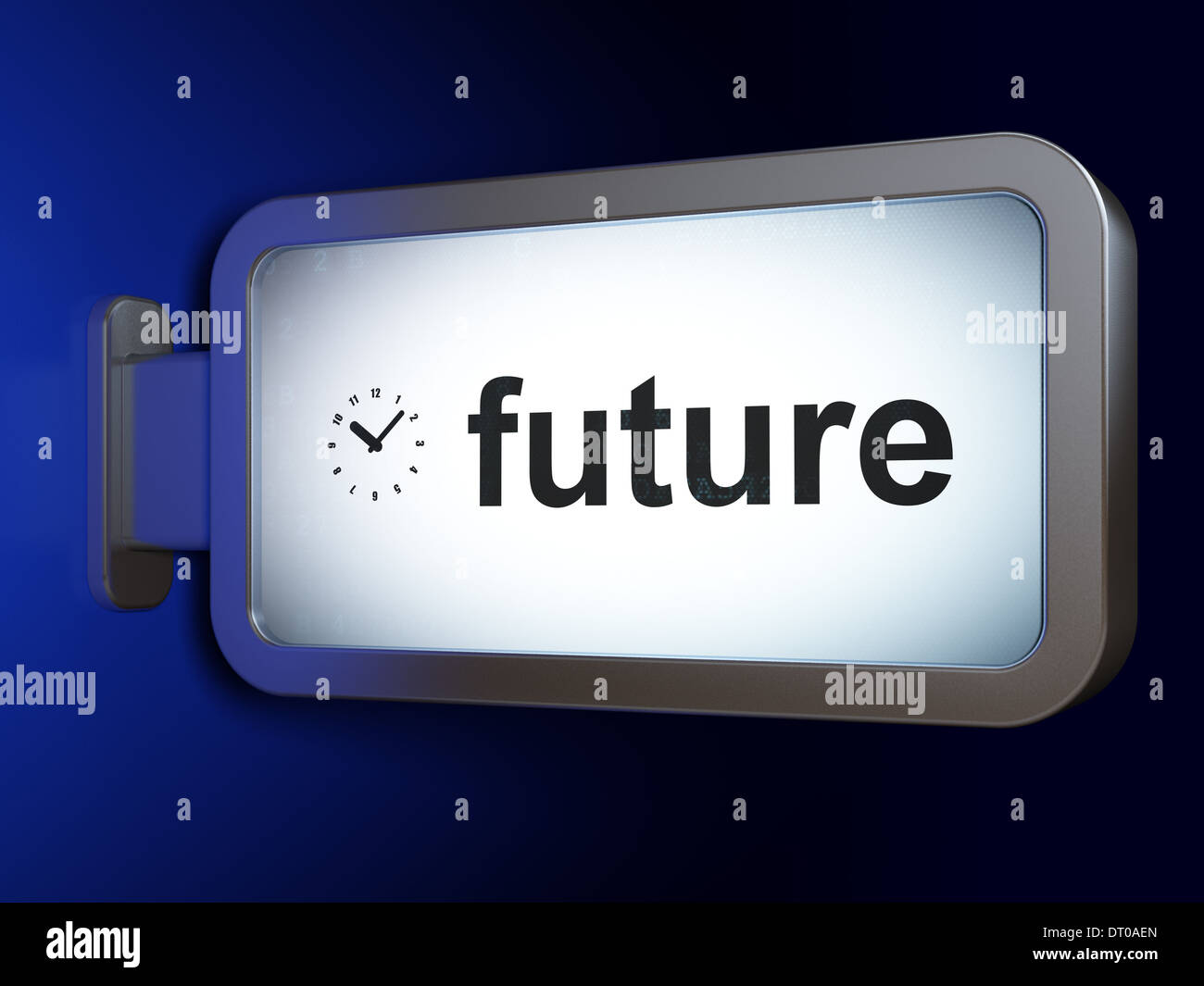Timeline concept: Future and Clock on billboard background Stock Photo ...