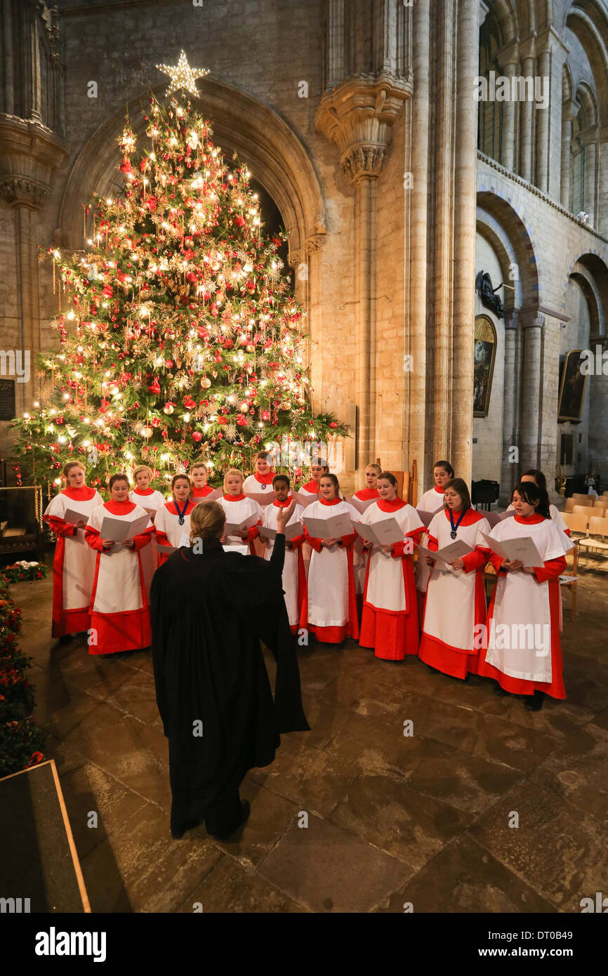 Choir singing carols christmas tree hi-res stock photography and images ...