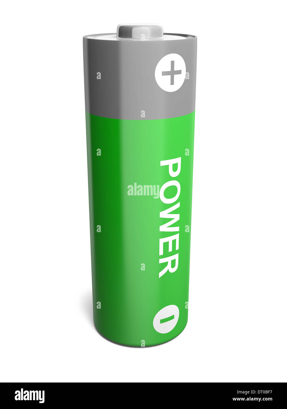 3D green battery illustration isolated on white background Stock Photo ...