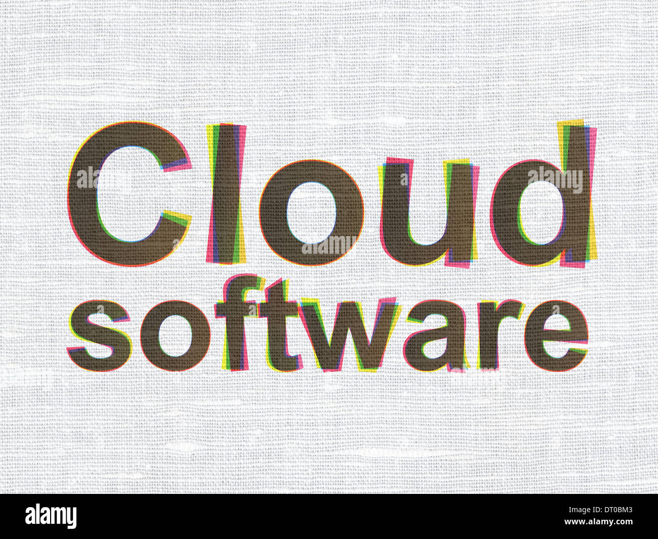 Technology concept: Cloud Software on fabric texture background Stock ...