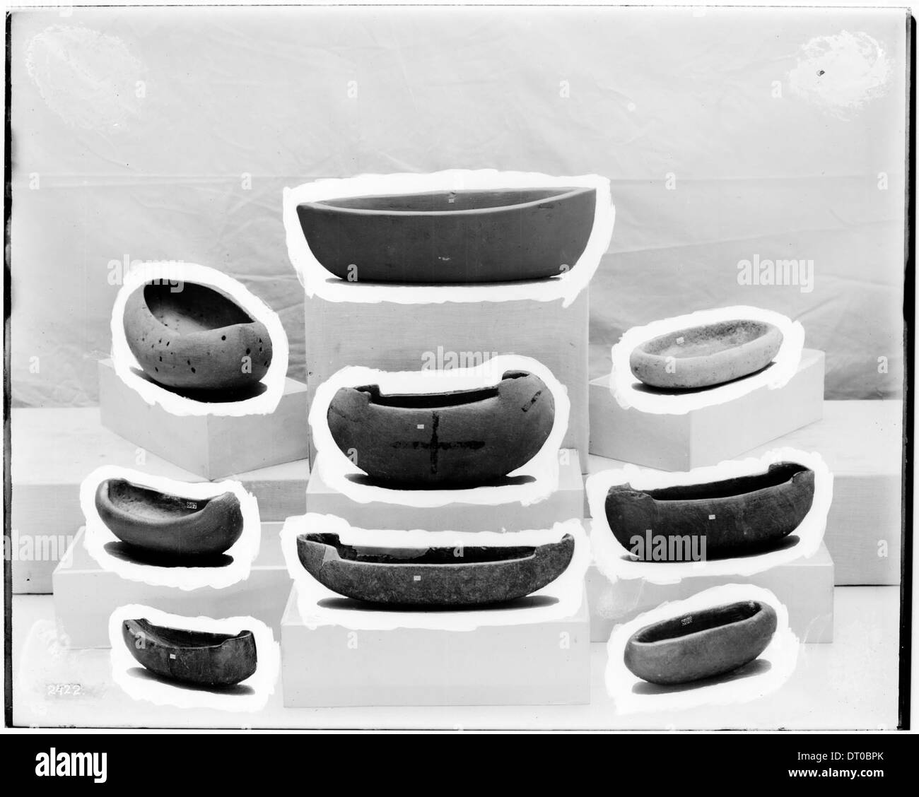 A collection of nine prehistoric stone boat relics from Southern ...