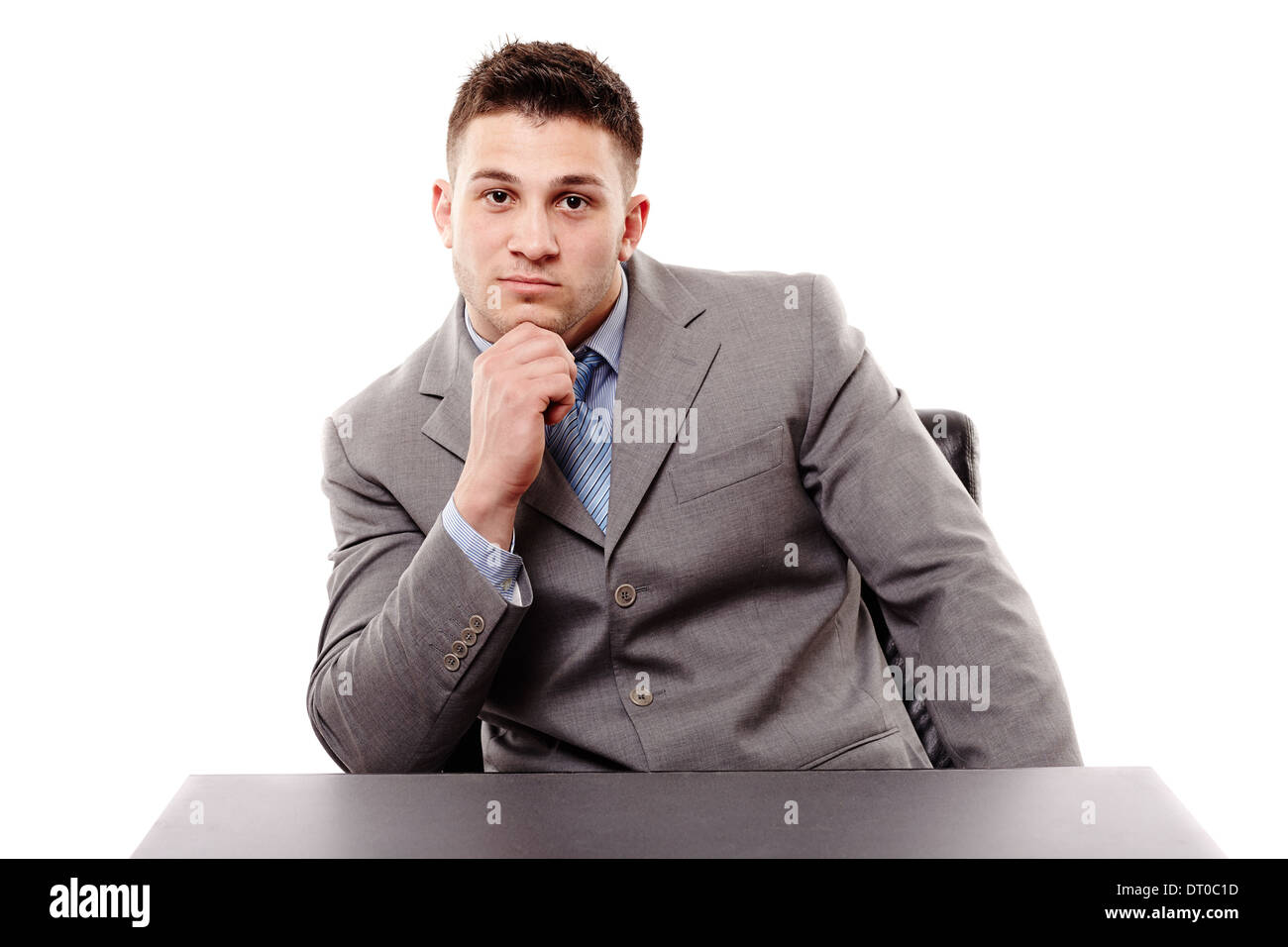 Portrait serious boss sitting table hi-res stock photography and images ...
