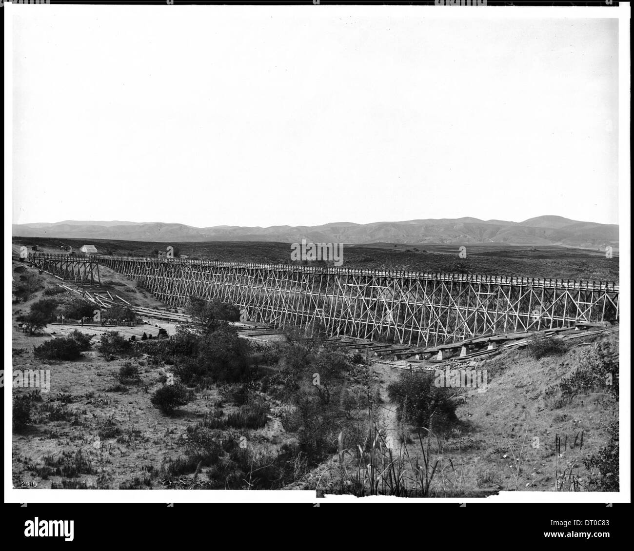 The construction of the Anaheim flume, which was built between 1898 and ...