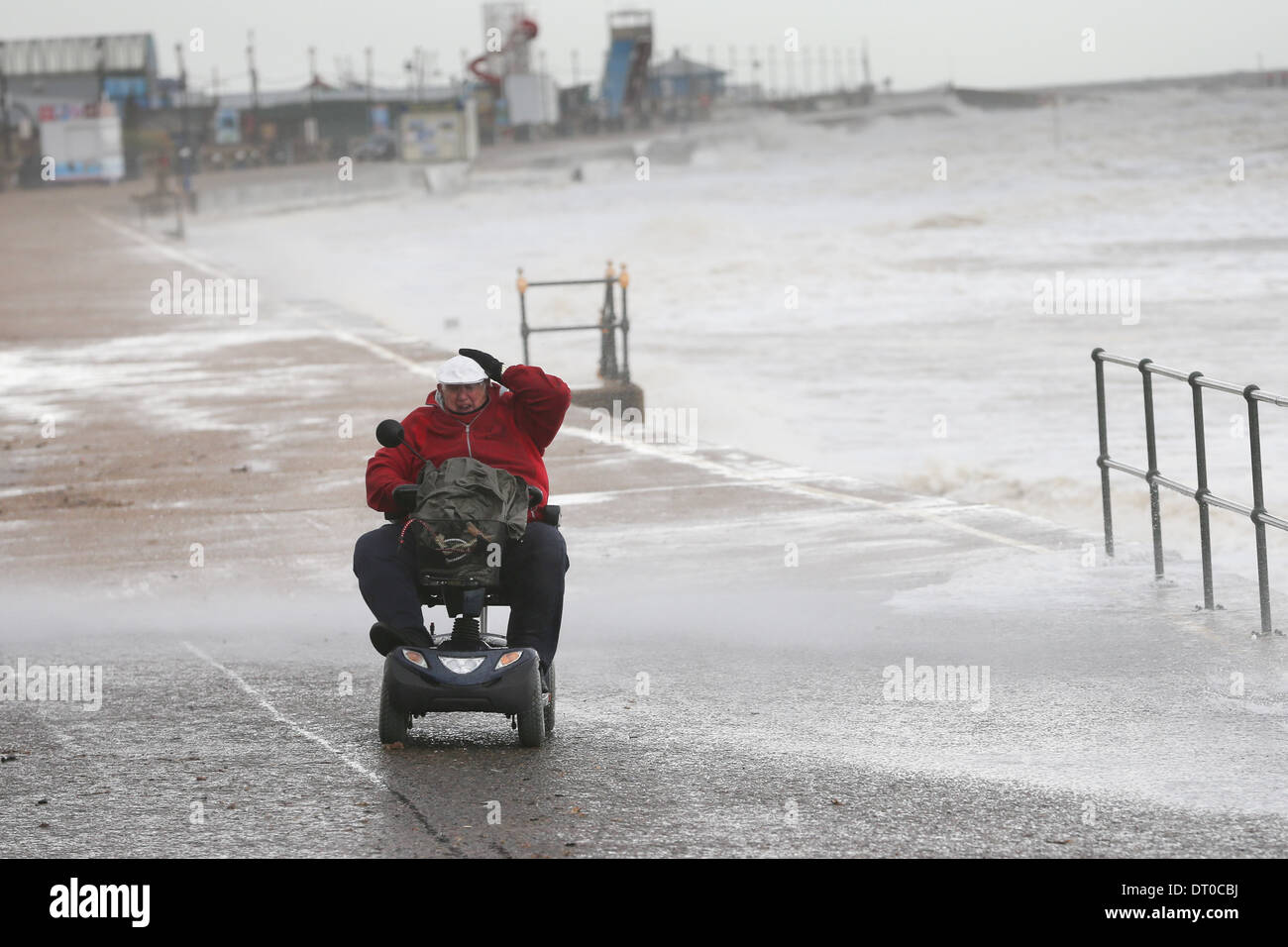 A Man In A Mobility Scooter On A Sea Promenade In Hunstanton Norfolk
