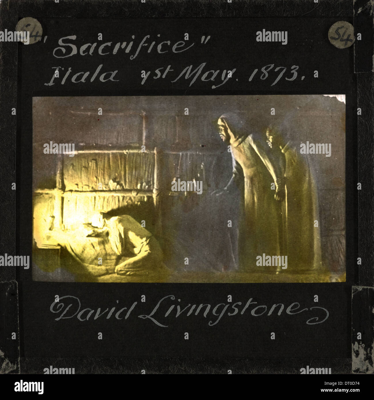 A photograph marking the death of the famous explorer David Livingstone ...