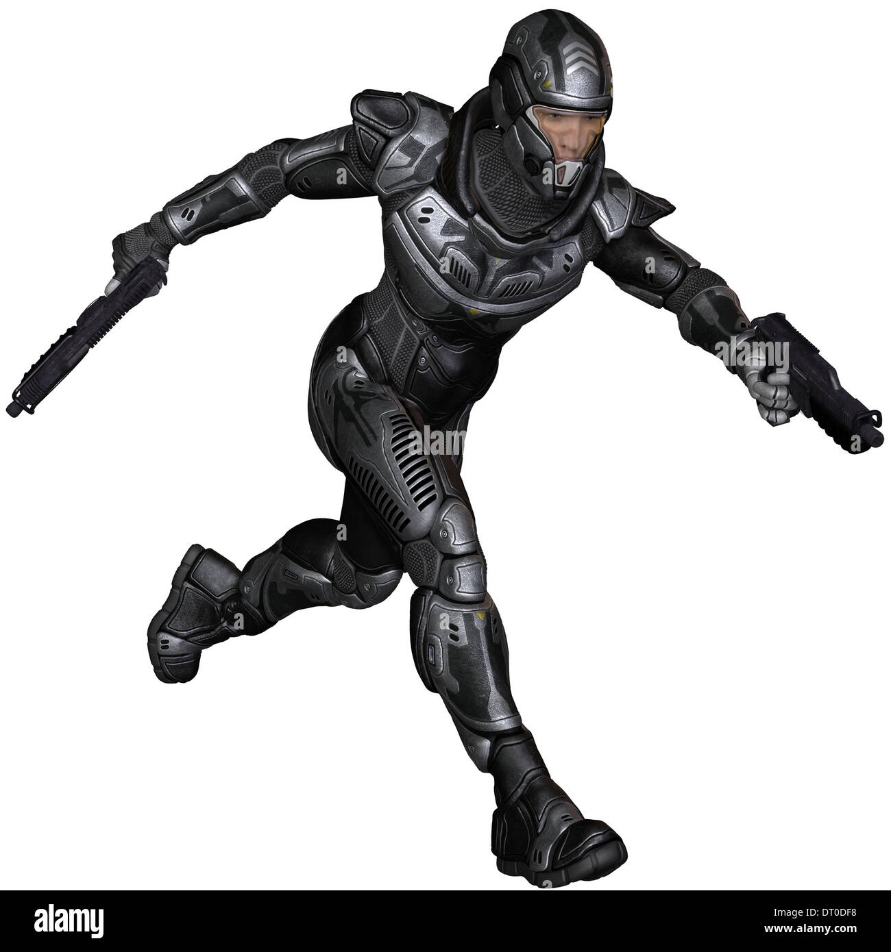 Science Fiction Soldier - Running Stock Photo - Alamy