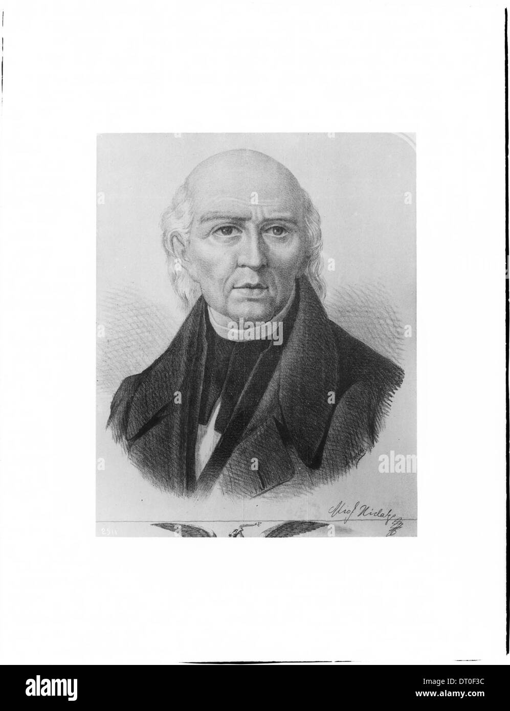 A portrait drawing of Miguel Hidalgo, a key figure in Mexico's fight ...