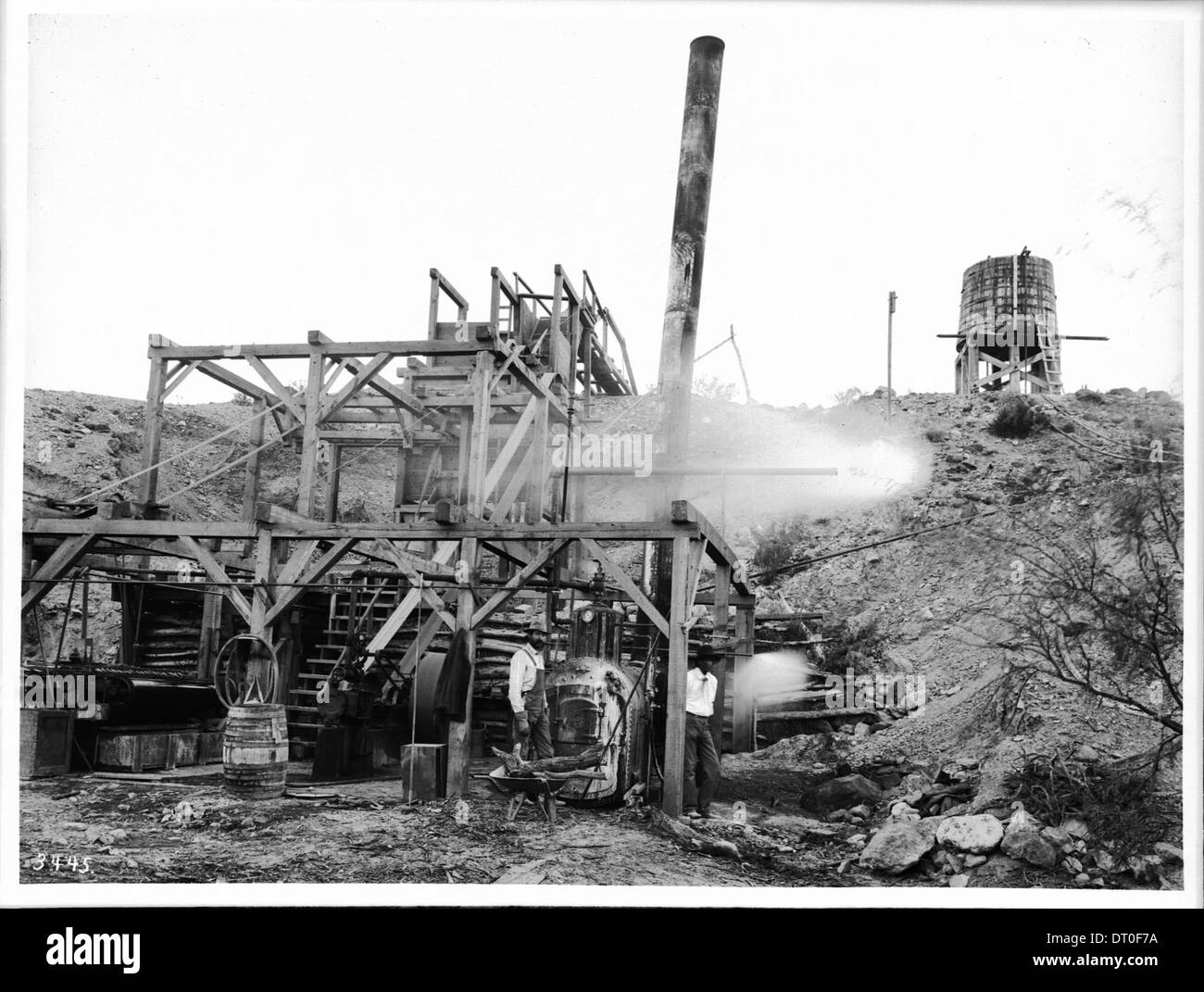 A photograph showing Drennen's Mill, a stamp mill and concentrator ...