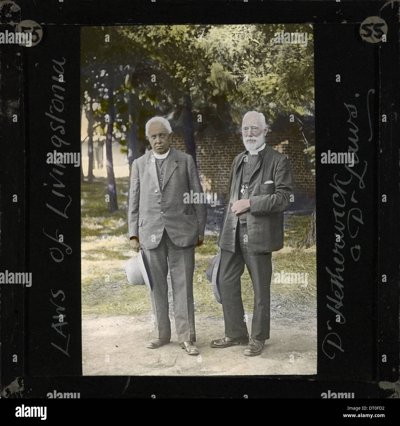 A photograph showing Dr. Robert Laws and Dr. Alexander Hetherwick in Malawi, taken between 1810 ...