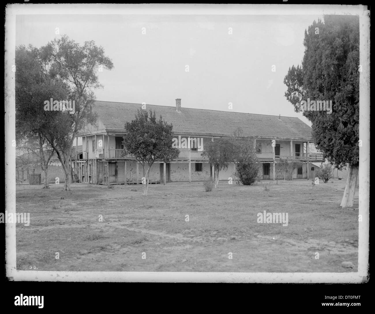 The east front side of the Rancho Los Cerritos ranch house, later known ...