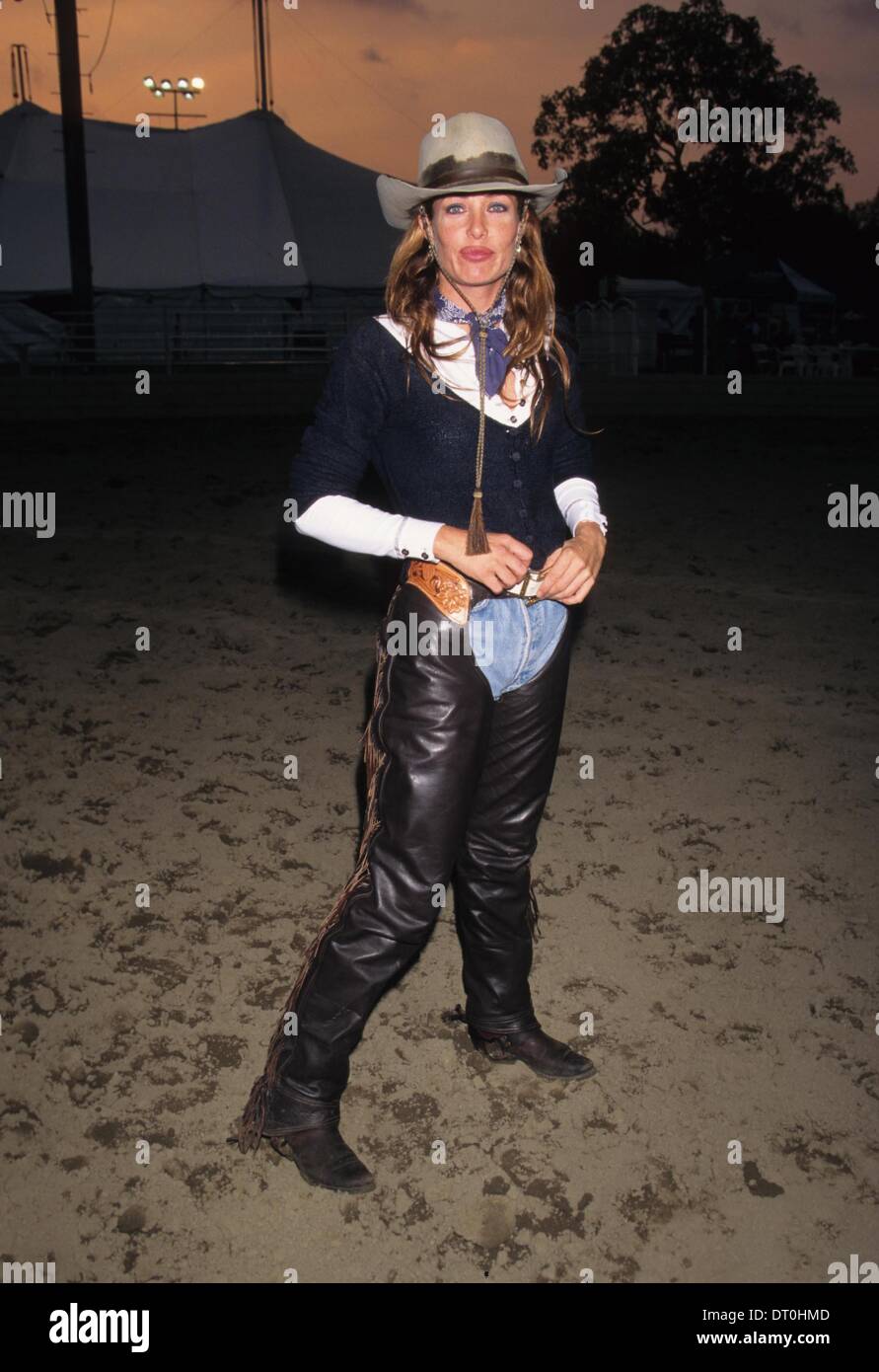 KELLY LE BROCK.Horse cutting event at Burbank Equestrian Center 1996 ...