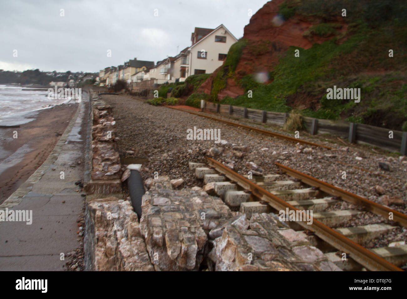 Dawlish sea wall damaged hi-res stock photography and images - Alamy