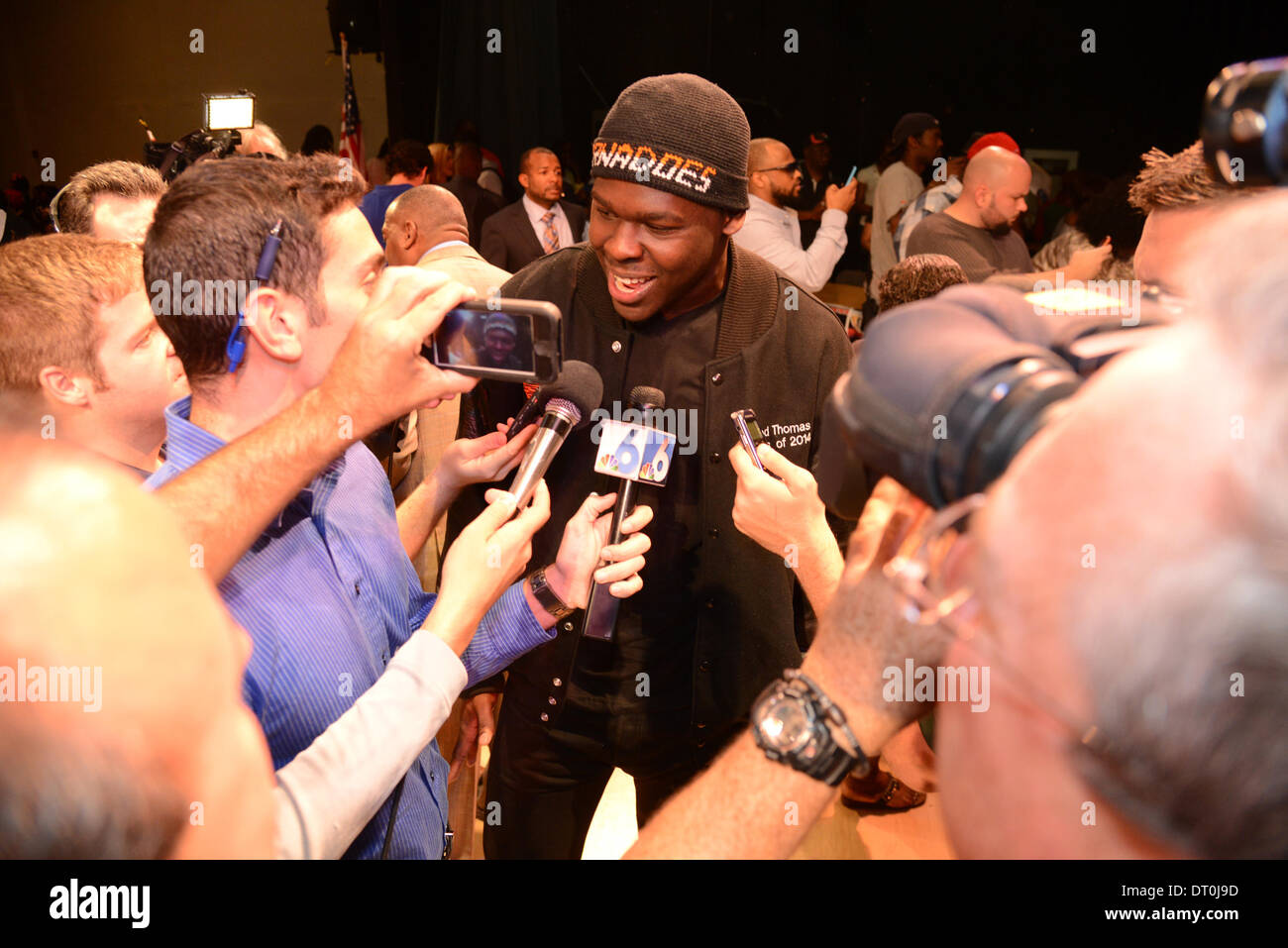 February 5, 2014: Chad Thomas from Booker T. Washington High School in ...