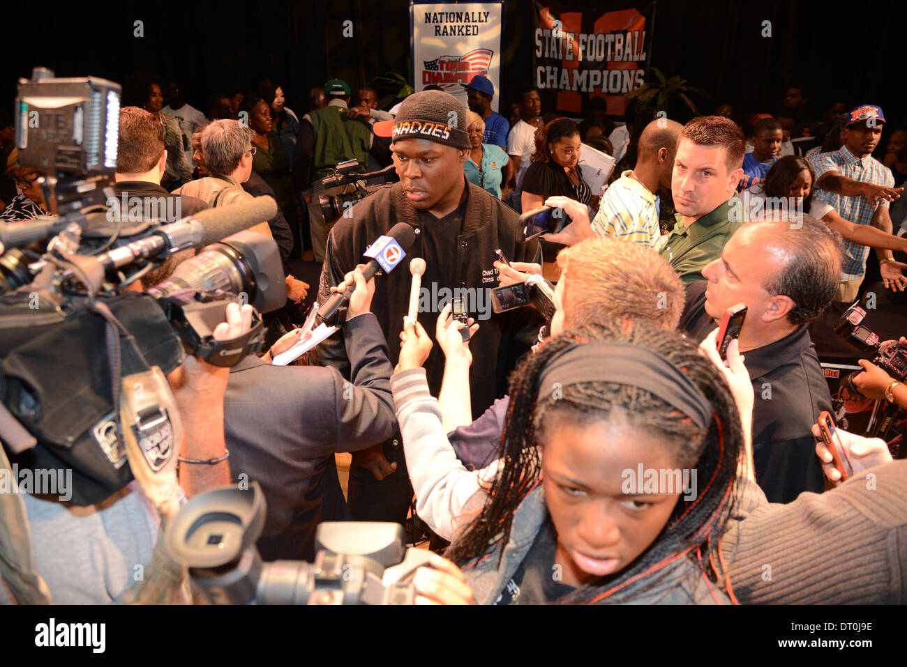 February 5, 2014: Chad Thomas from Booker T. Washington High School in ...