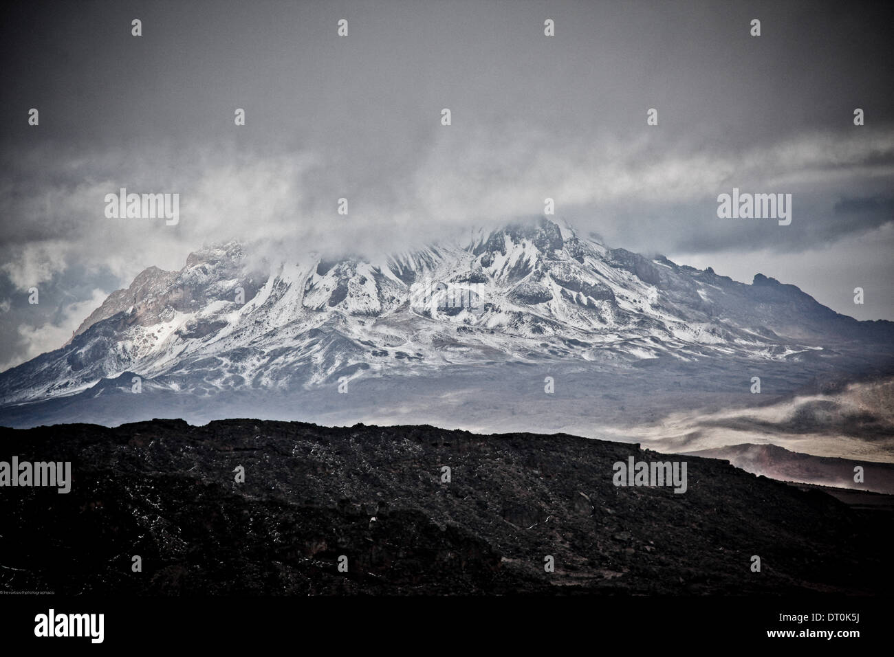 Mawenzi peak in the distance taken from Barafu camp on Mount ...