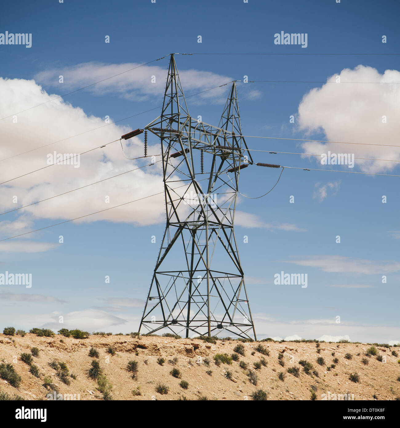 Tucson Arizona USA tall pylon carrying power lines in the desert Stock ...