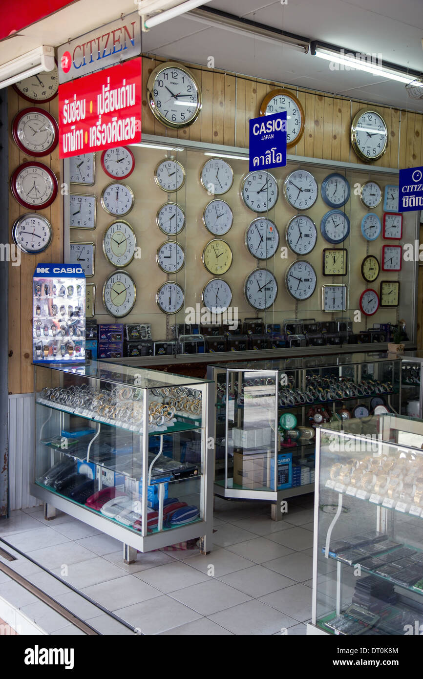 watches shop, Chumphon Stock Photo - Alamy