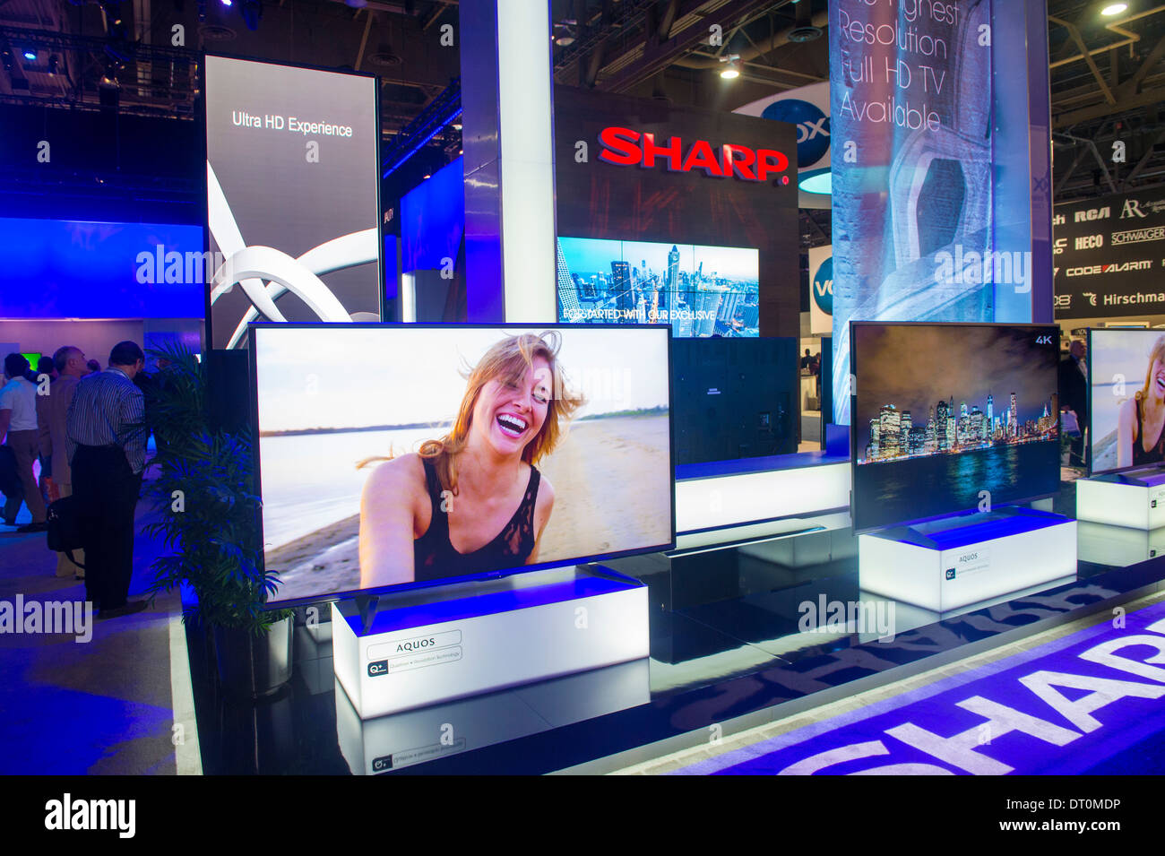 The Sharp booth at the CES show held in Las Vegas Stock Photo - Alamy