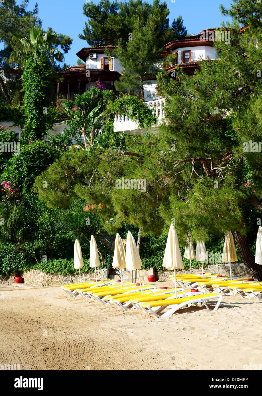 Beach on Mediterranean turkish resort, Fethiye, Turkey Stock Photo - Alamy