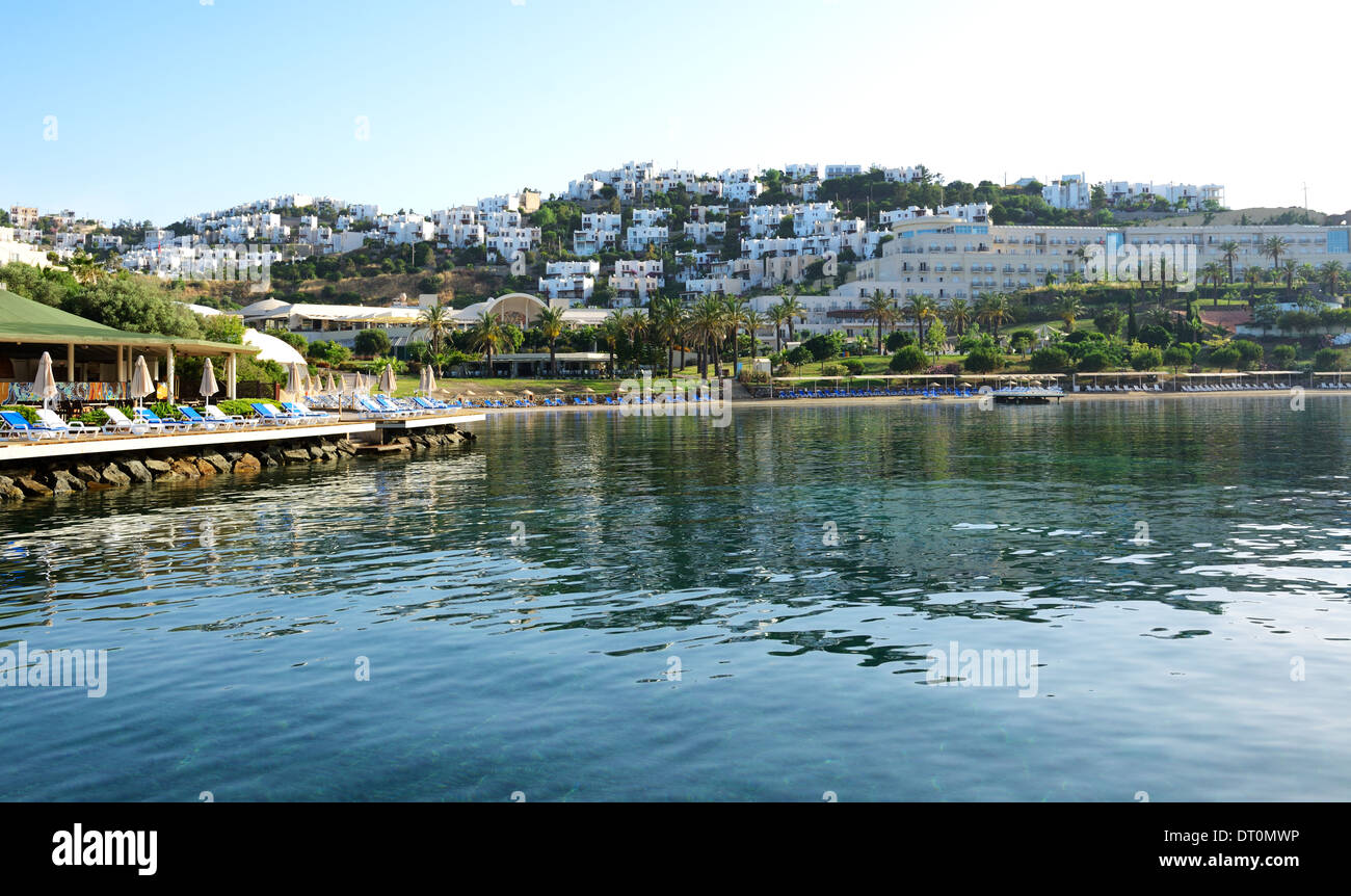 The beach at luxury hotel, Bodrum, Turkey Stock Photo - Alamy