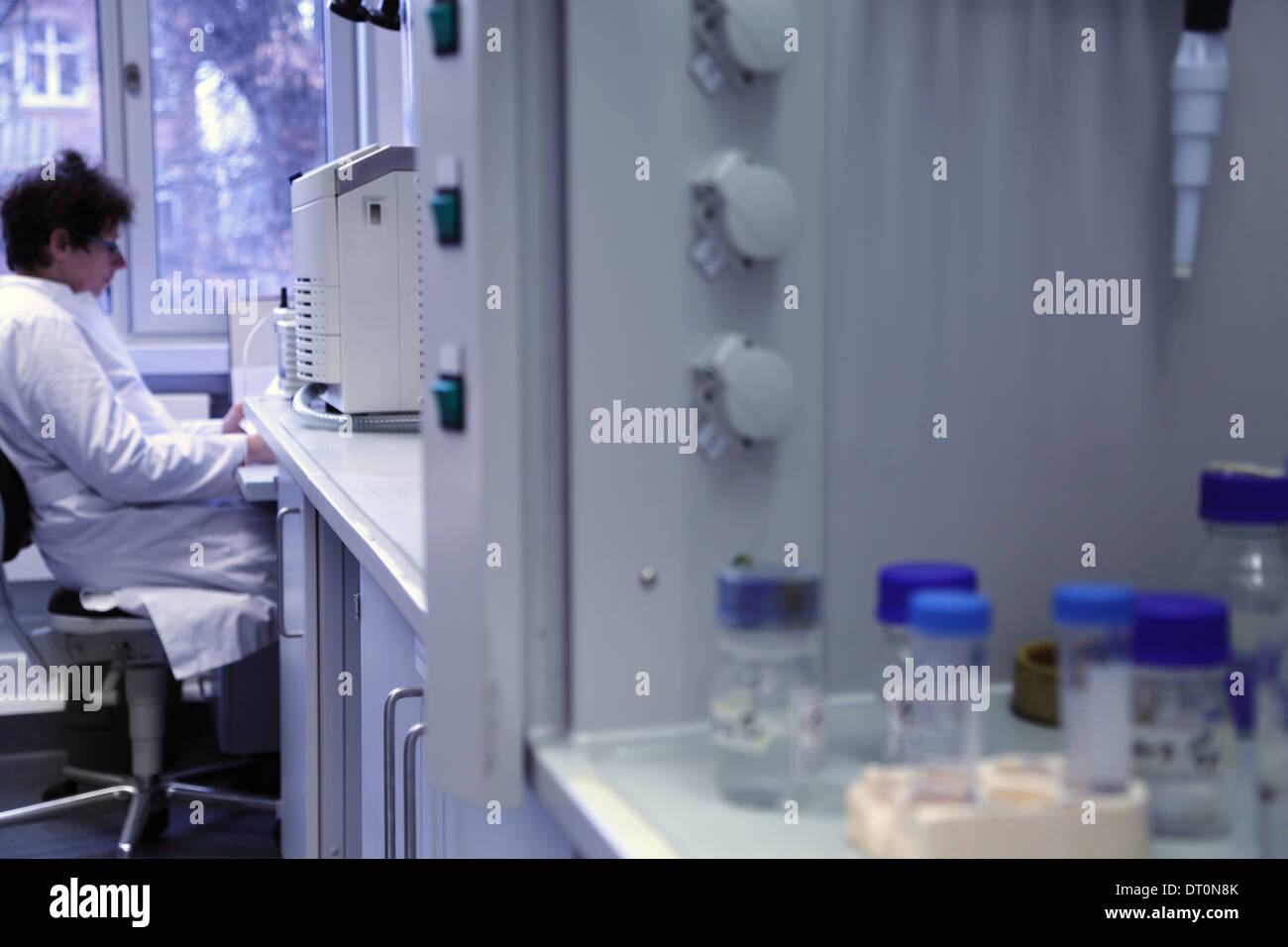 scientist older woman Caucasian working in a science lab Stock Photo ...